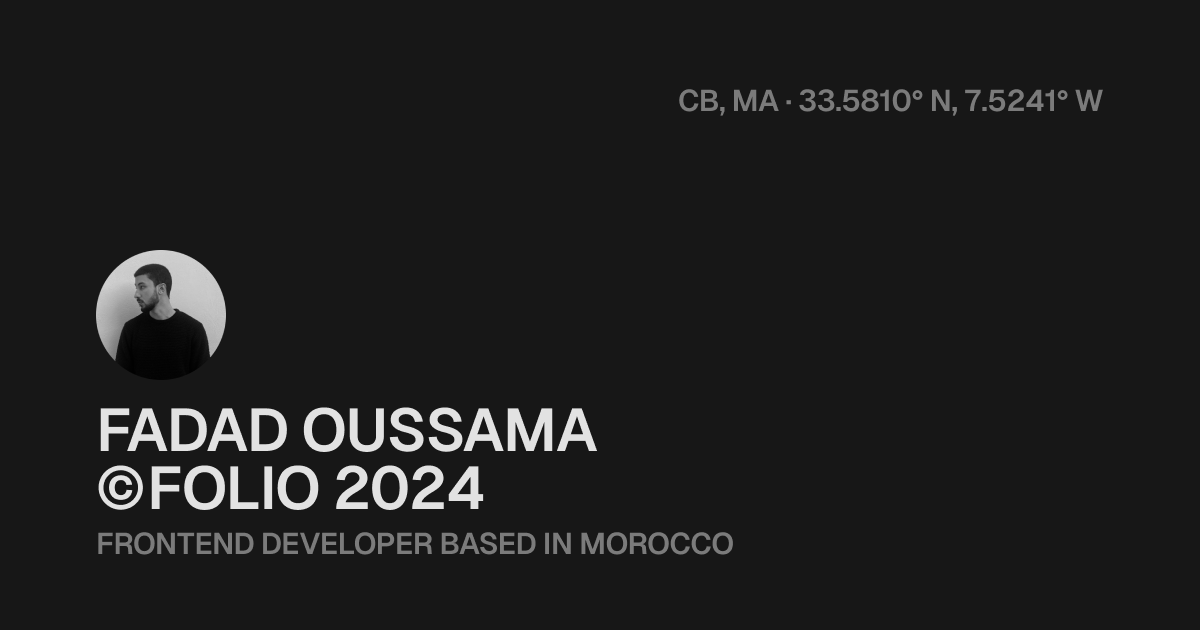 Fadad Oussama - Frontend Developer